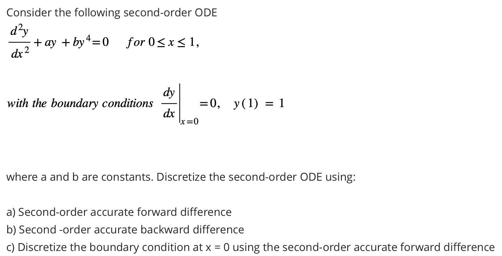 Solved Consider the following second-order | Chegg.com