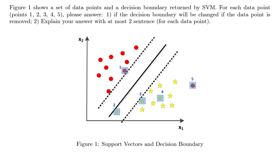 Solved Figure 1 shows a set of data points and a decision | Chegg.com