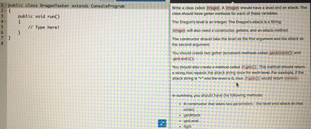 Solved 1 public class DragonTester extends ConsoleProgram | Chegg.com