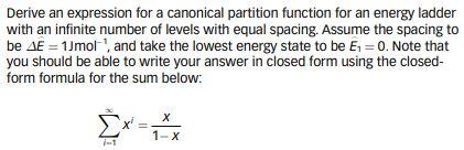 Solved Derive an expression for a canonical partition | Chegg.com