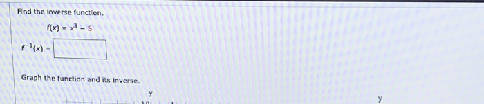 Solved Find the inverse function. f(x) = x3 - 5 Graph the | Chegg.com