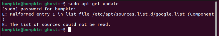Solved How To Fix The Malformed Entry So I Can Sudo Apt Get