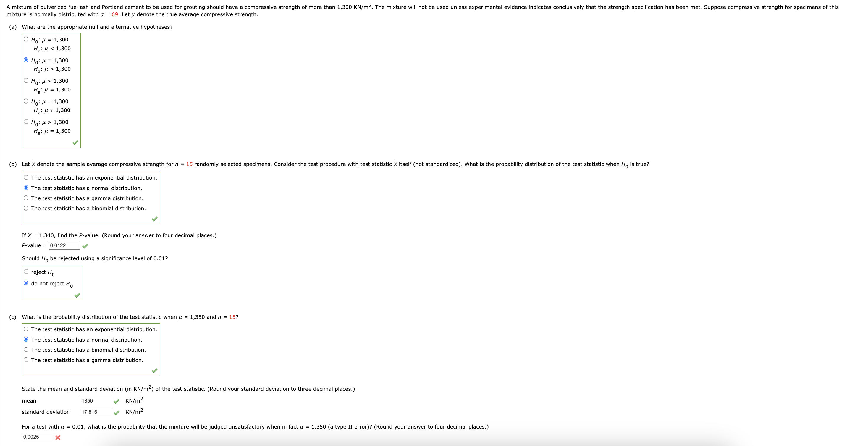 Solved mixture is normally distributed with σ=69. ﻿Let μ | Chegg.com
