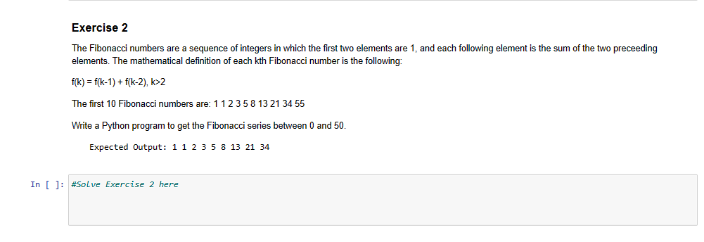 Solved Exercise 2 The Fibonacci numbers are a sequence of | Chegg.com