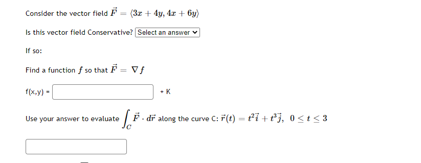 Solved Consider the vector field F = (3x + 4y, 4x + 6y) Is | Chegg.com