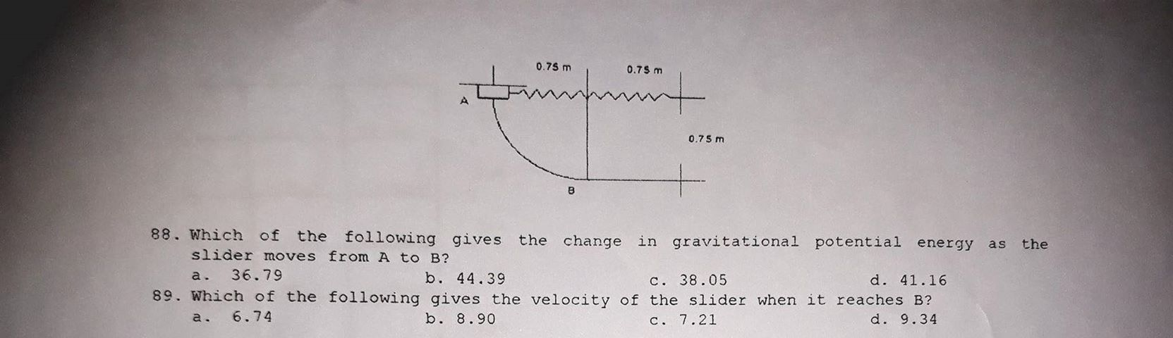 Solved Situation: 88-89. A 5 kg slider released from rest at | Chegg.com