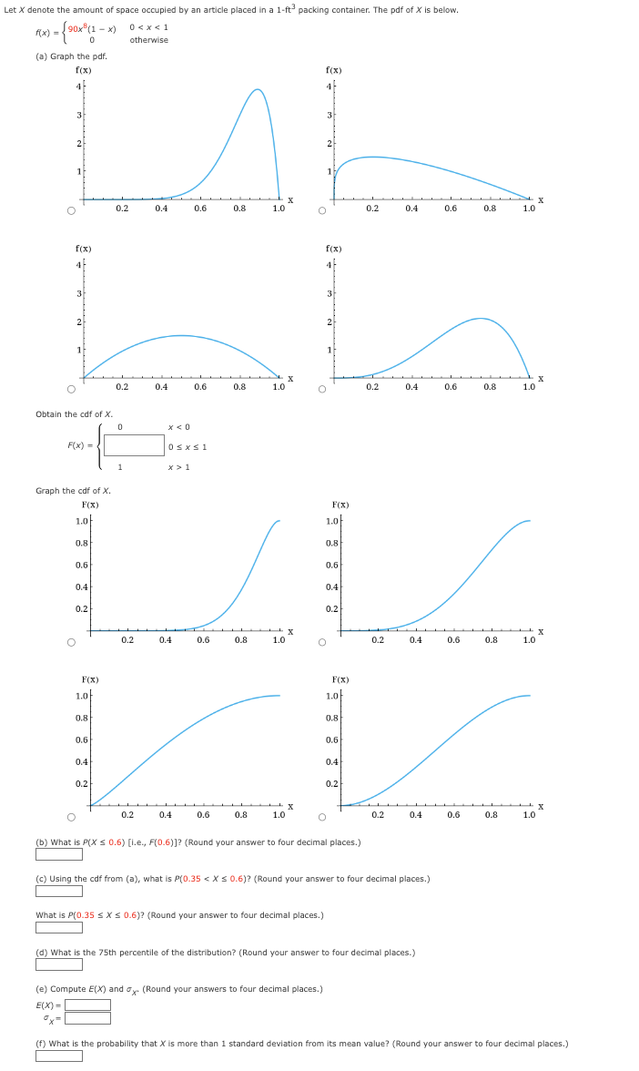Solved Let x ﻿denote the amount of ﻿space occupied by an | Chegg.com