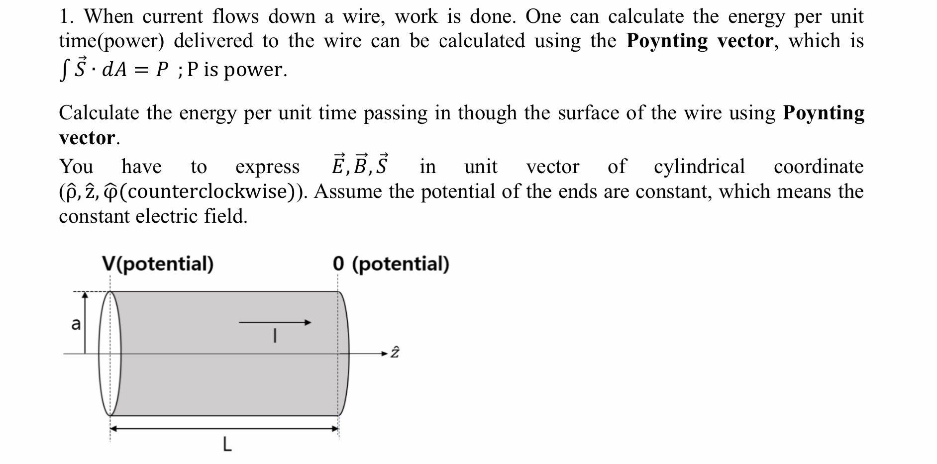 Solved 1. When current flows down a wire, work is done. One | Chegg.com