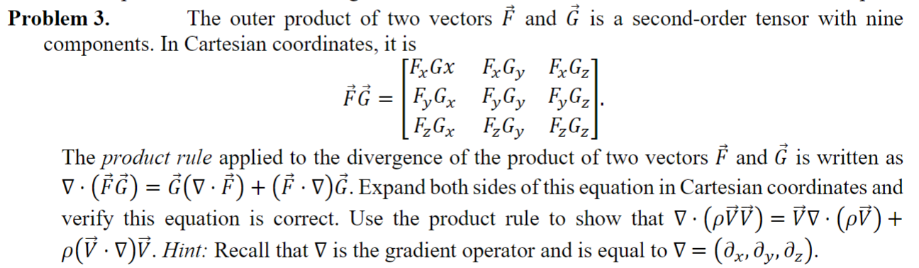 Solved Problem 3 The Outer Product Of Two Vectors F And G