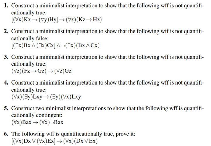 Solved 1. Construct a minimalist interpretation to show that | Chegg.com