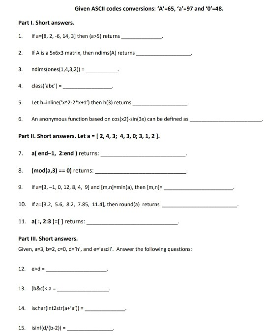 Solved Given ASCII codes conversions: 'A'-65, 'a'-97 and | Chegg.com
