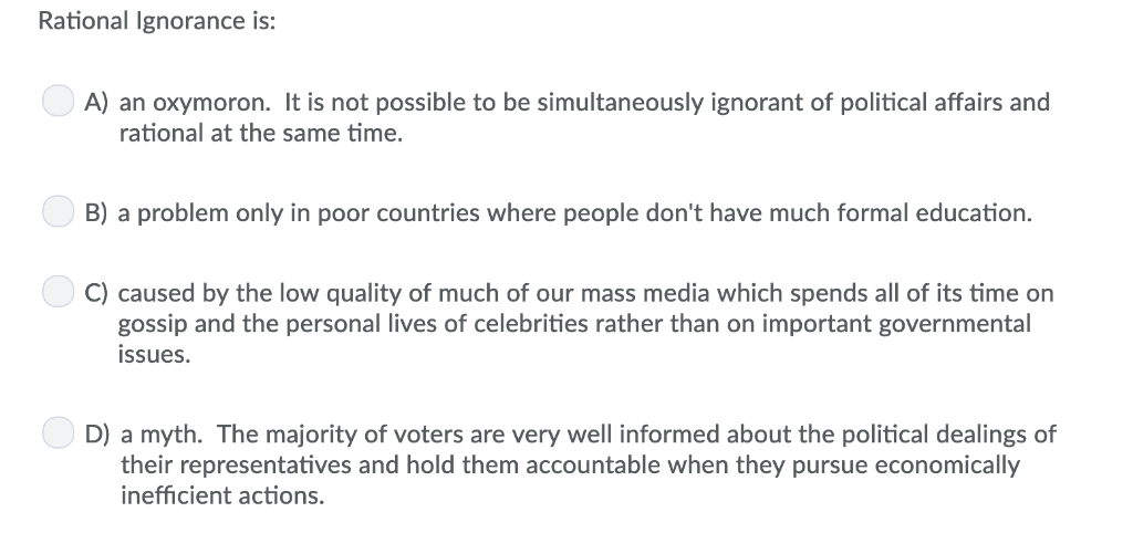 What Is Rational Ignorance What Does Rational Ignorance