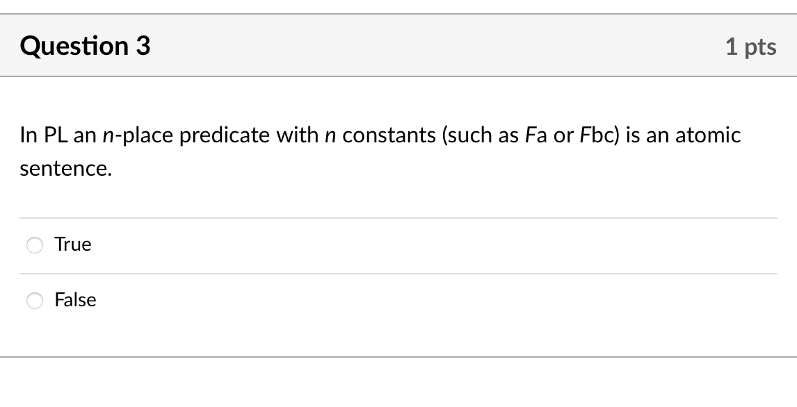 Solved Question 3In PL an n-place predicate with n | Chegg.com