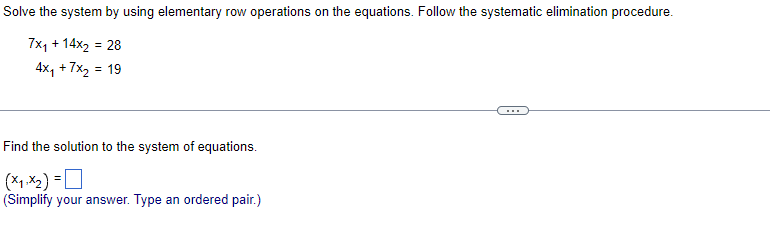 Solved Solve the system by using elementary row operations | Chegg.com
