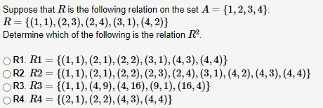 Solved Suppose that R is the following relation on the set | Chegg.com