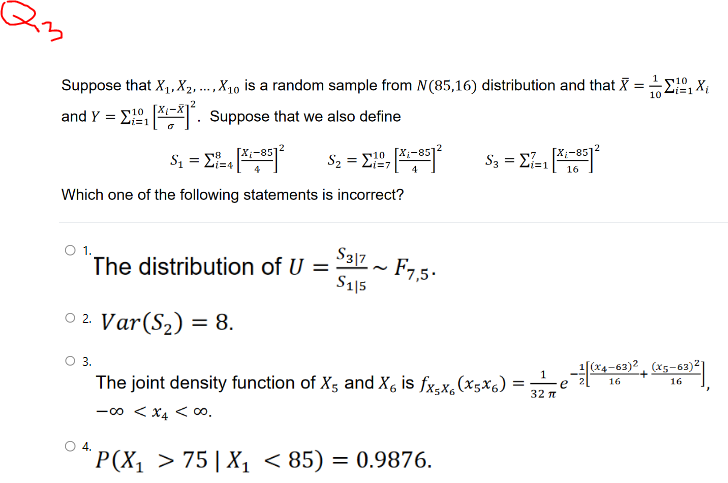 Solved Suppose that X1,X2,…,X10 is a random sample from | Chegg.com