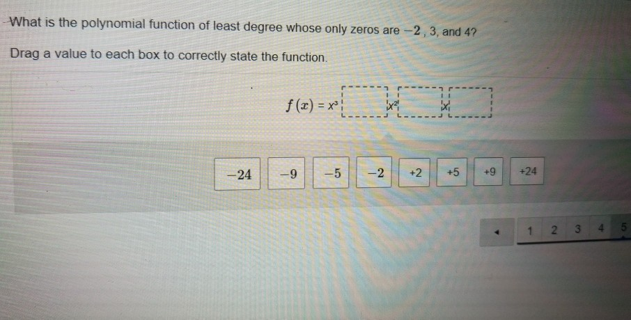 Solved What is the polynomial function of least degree whose | Chegg.com