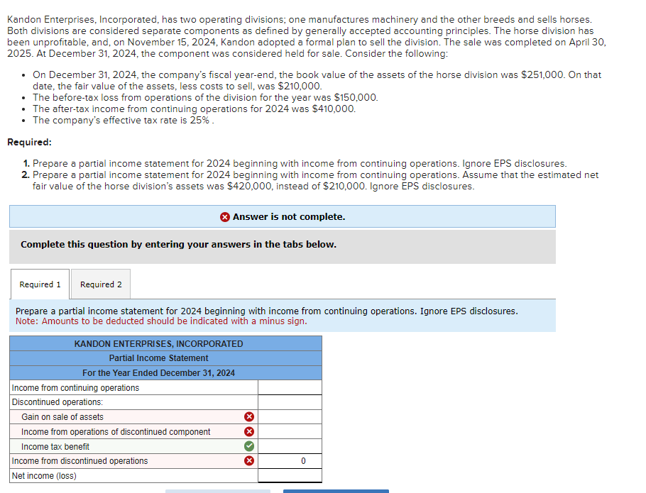 Solved Presented below is the 2024 income statement and | Chegg.com