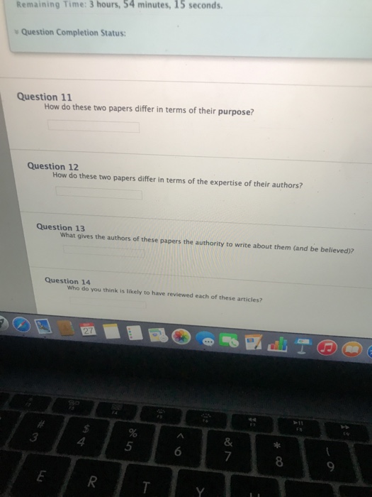 Remaining Time: 3 hours, 54 minutes, 15 seconds | Chegg.com