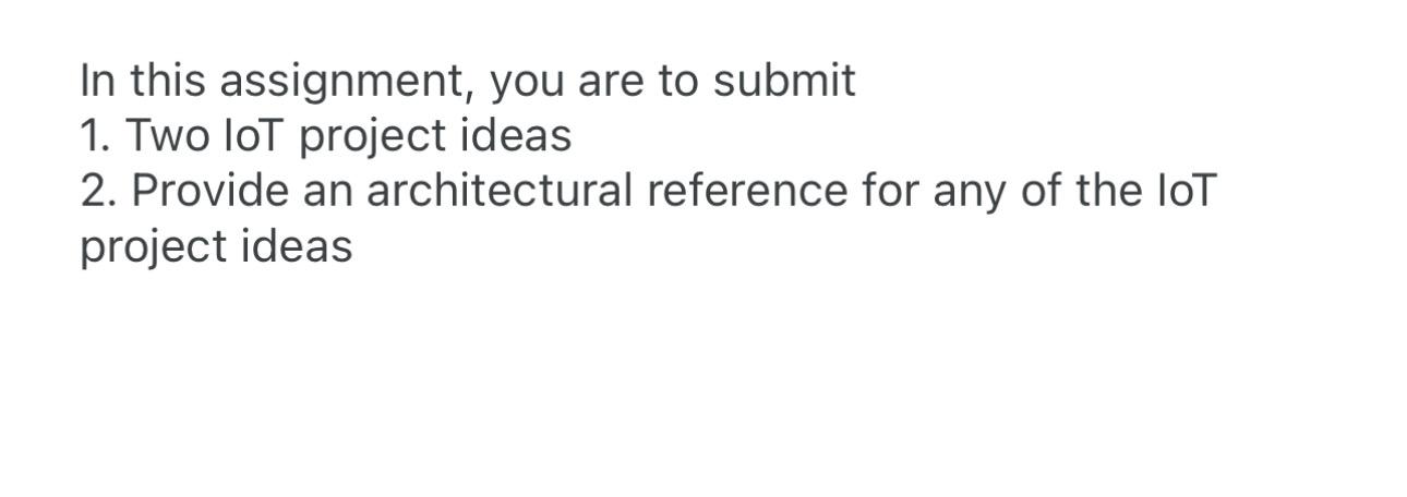 Solved In this assignment, you are to submit 1. Two loT | Chegg.com