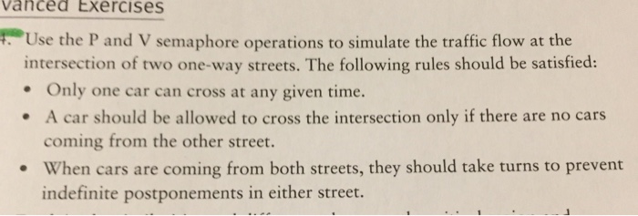 Solved vahced Exercises Use the P and V semaphore operations | Chegg.com