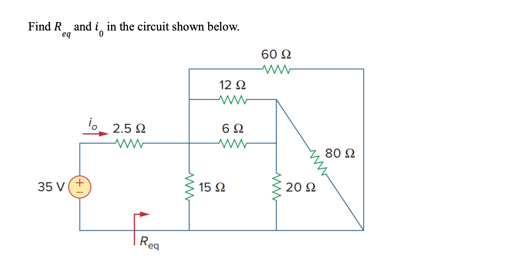 Solved Find Req and i0 in the circuit shown below. | Chegg.com