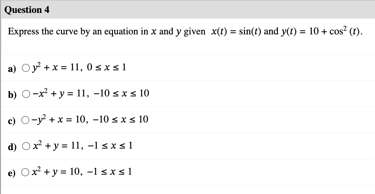 Solved Express the curve by an equation in x and y given | Chegg.com