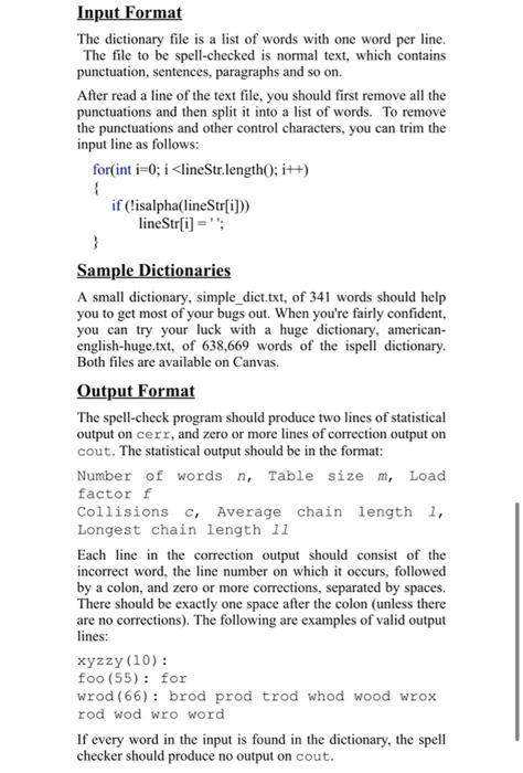 Solved In this assignment, you will create a spell checker. | Chegg.com
