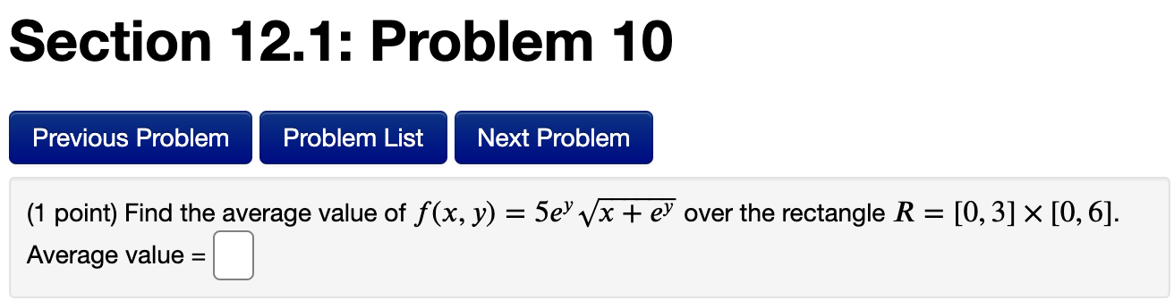 Solved Section 12.1: Problem 10 Previous Problem Problem | Chegg.com