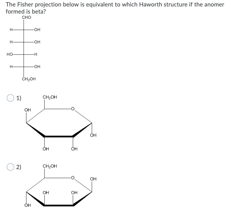 Solved The Fisher projection below is equivalent to which | Chegg.com