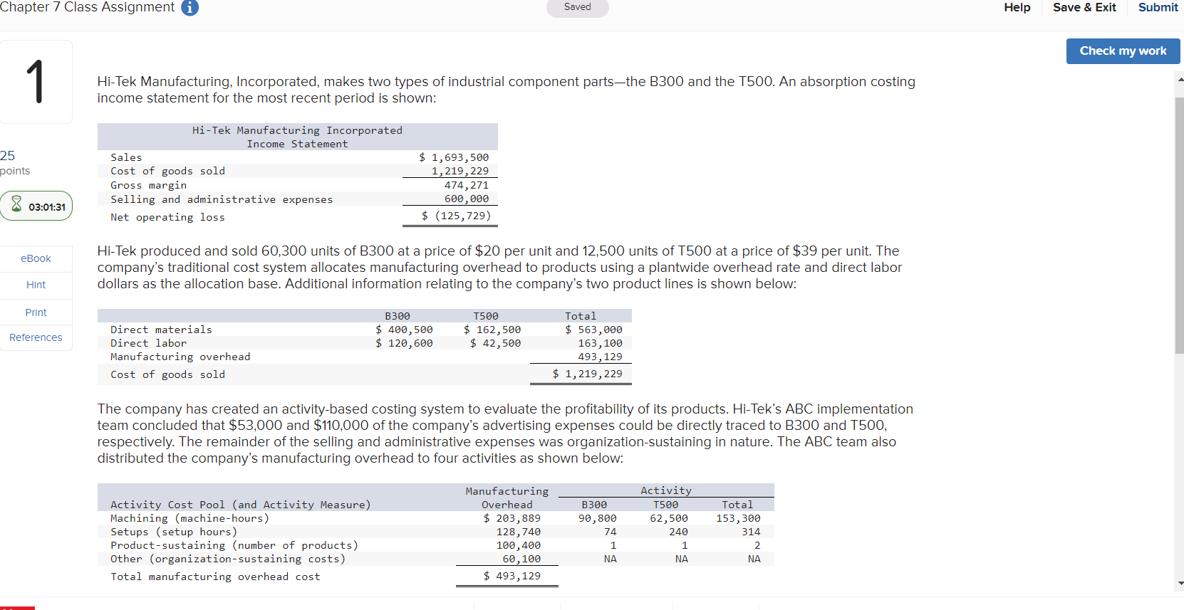 Solved Chapter 7 Class Assignment i Saved Help Save & Exit | Chegg.com