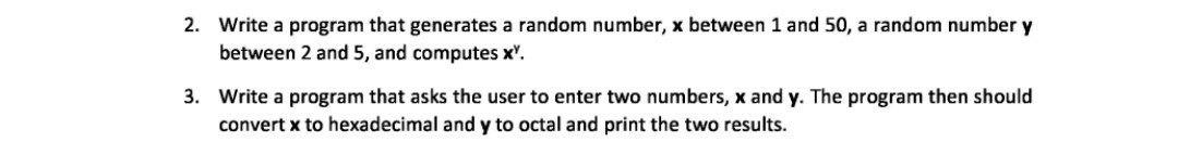 Solved 2. Write a program that generates a random number, x | Chegg.com
