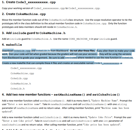 1. Create Code3 xxxxxxxxxx. cpp Copy your working | Chegg.com