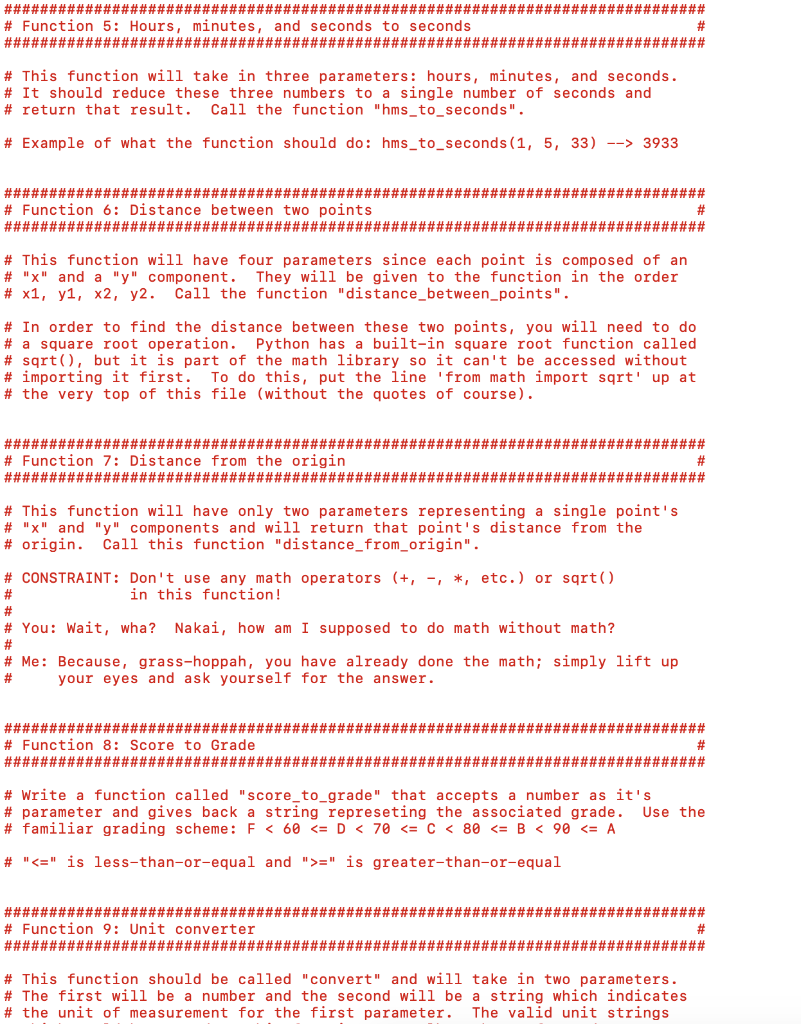 Solved # I have provided a test file for you to run to | Chegg.com