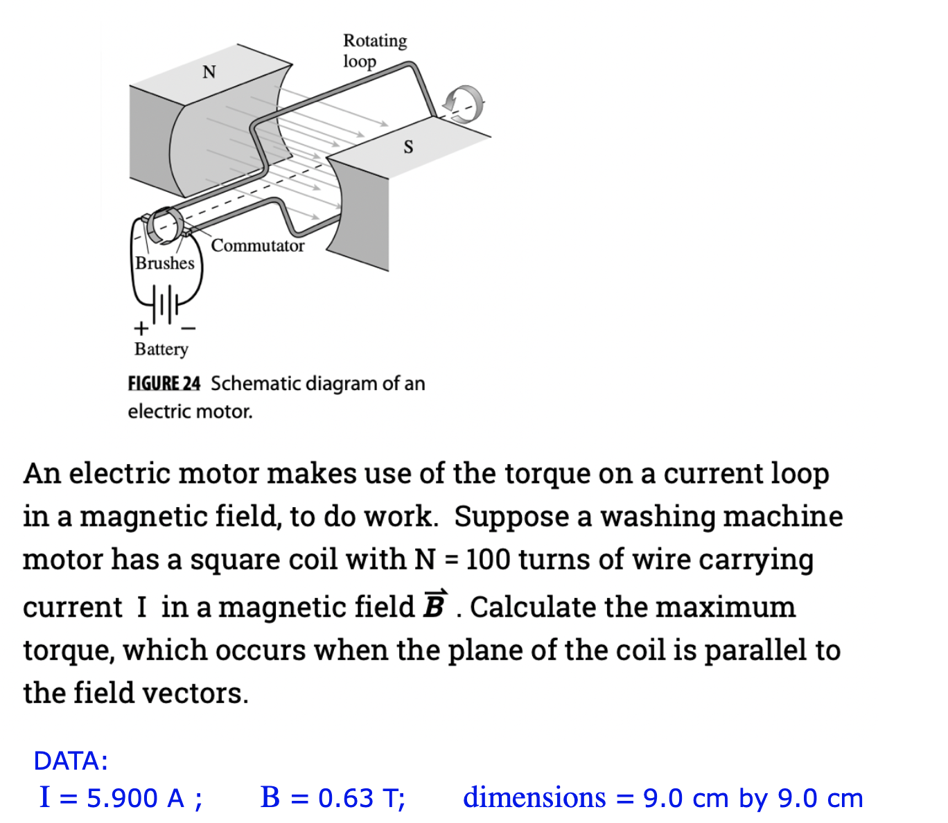 Solved electric motor. An electric motor makes use of the | Chegg.com