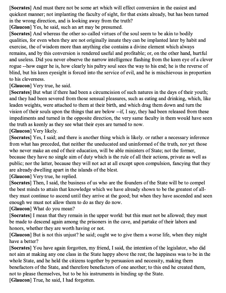 THE ALLEGORY OF THE CAVE From The Republic [Socrates] | Chegg.com