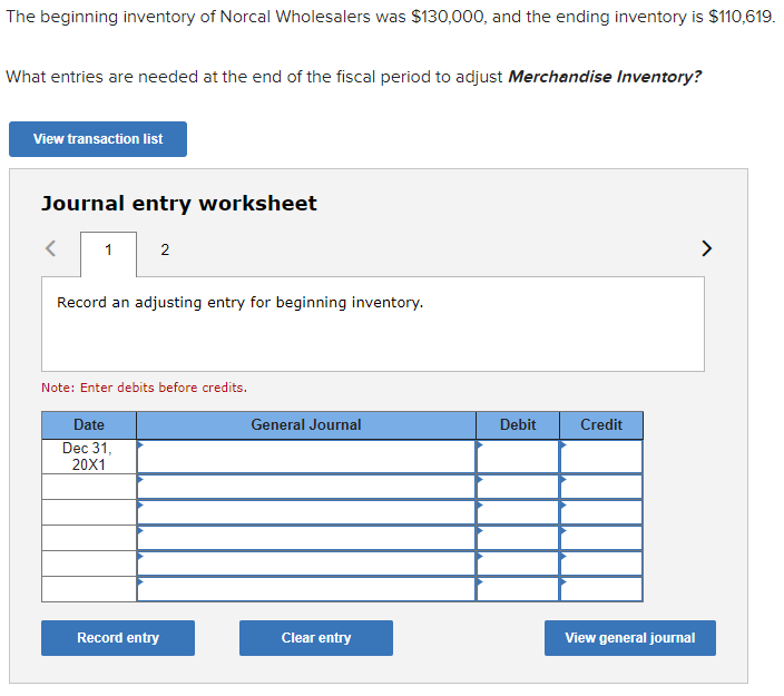 Solved The beginning inventory of Norcal Wholesalers was | Chegg.com