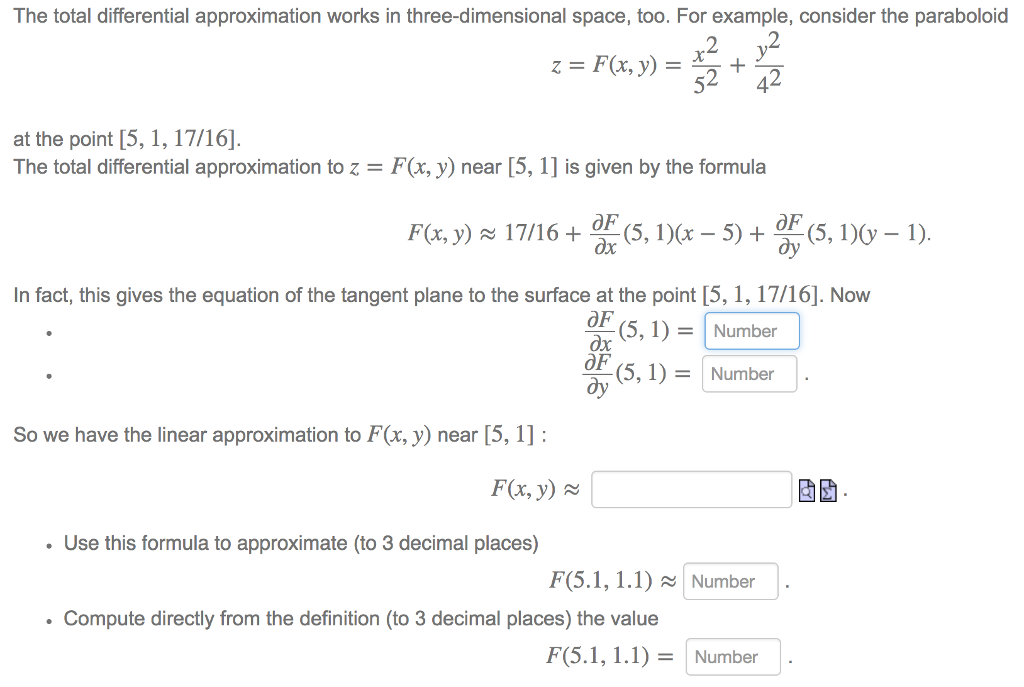 Solved The total differential approximation works in | Chegg.com