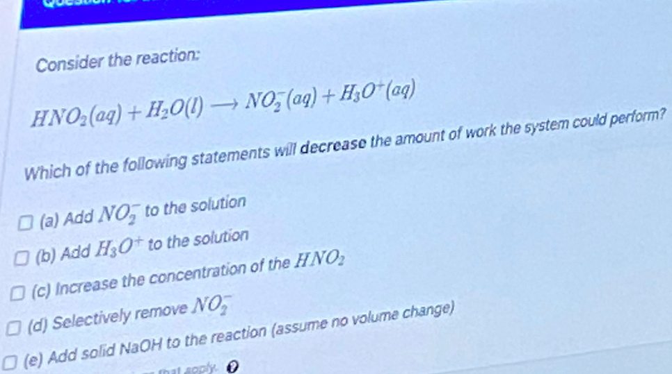 Solved Consider the reaction: HNO3(aq) + H20(1) NO; (aq) + | Chegg.com