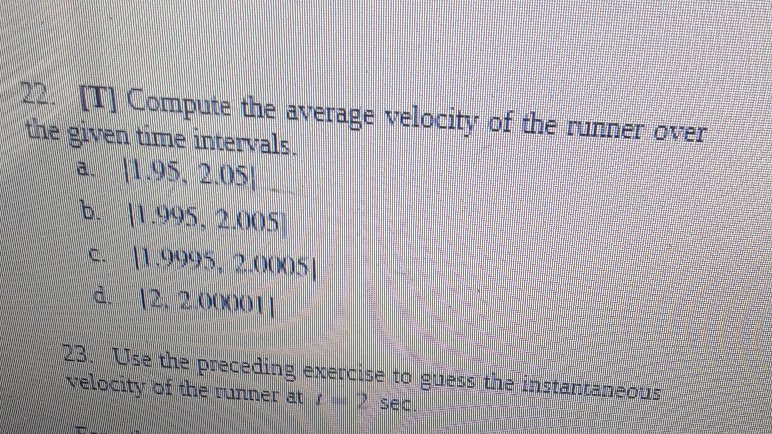 22. TTI Compute the average velocity of the runner | Chegg.com