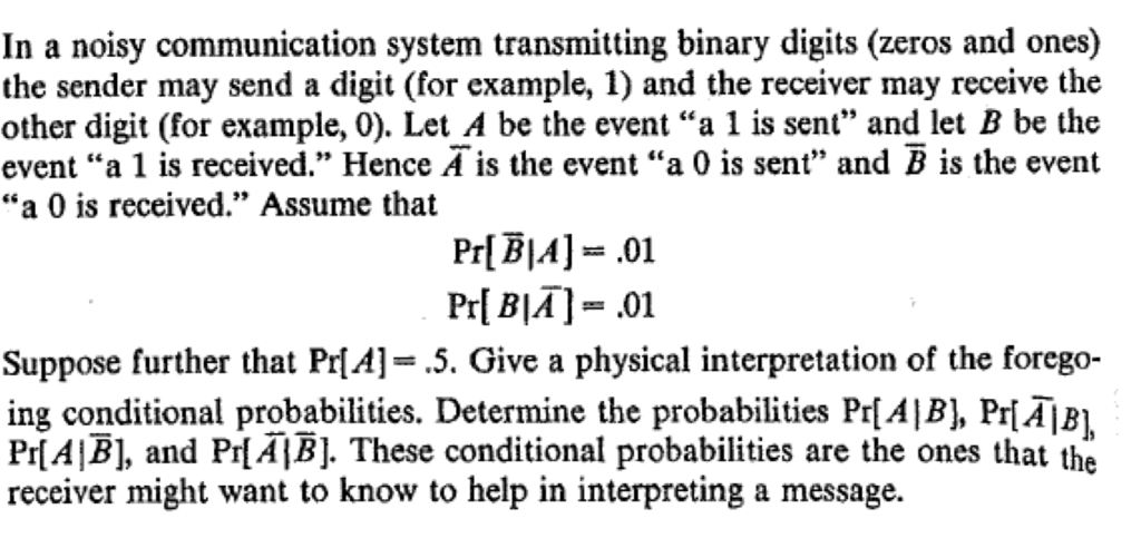 Solved In a noisy communication system transmitting binary | Chegg.com