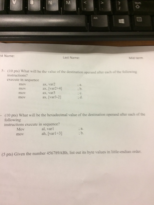 Solved dVal DWORD2 code mov dVal,12345678h mov ax, WORD PTR | Chegg.com