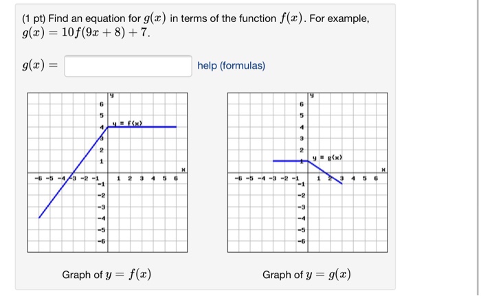 Solved Find an equation for g(x) in terms of the function | Chegg.com