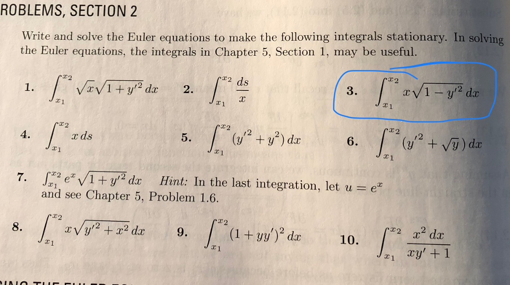Solved ROBLEMS, SECTION 2 Write and solve the Euler | Chegg.com Solved ROBLEMS, SECTION 2 Write and solve the Euler | Chegg.com