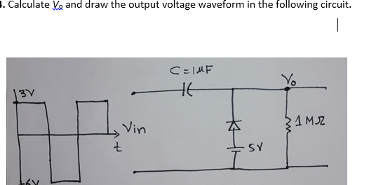 Solved 1. Calculate Ve and draw the output voltage waveform | Chegg.com