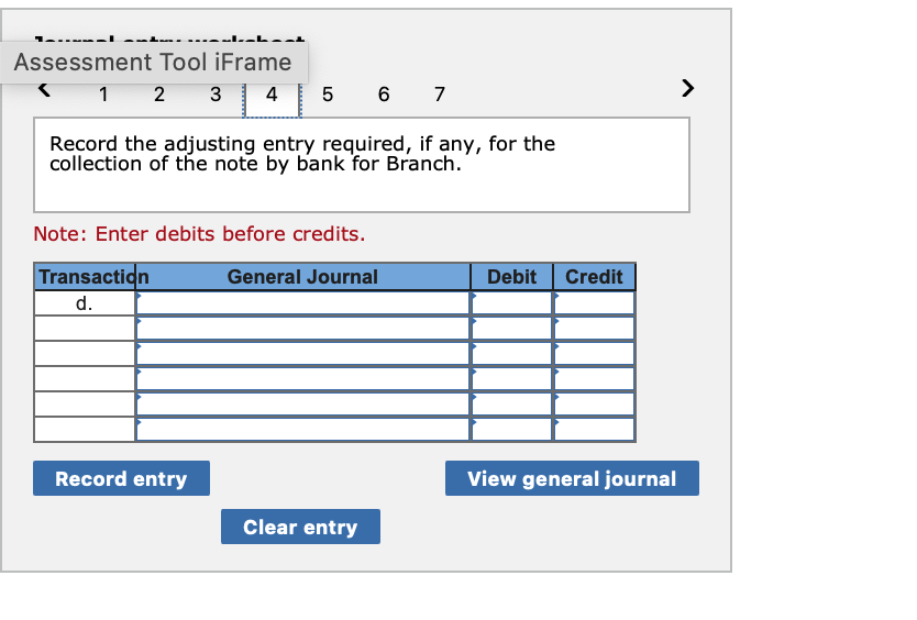 Solved Journal entry worksheet Record the adjusting entry | Chegg.com