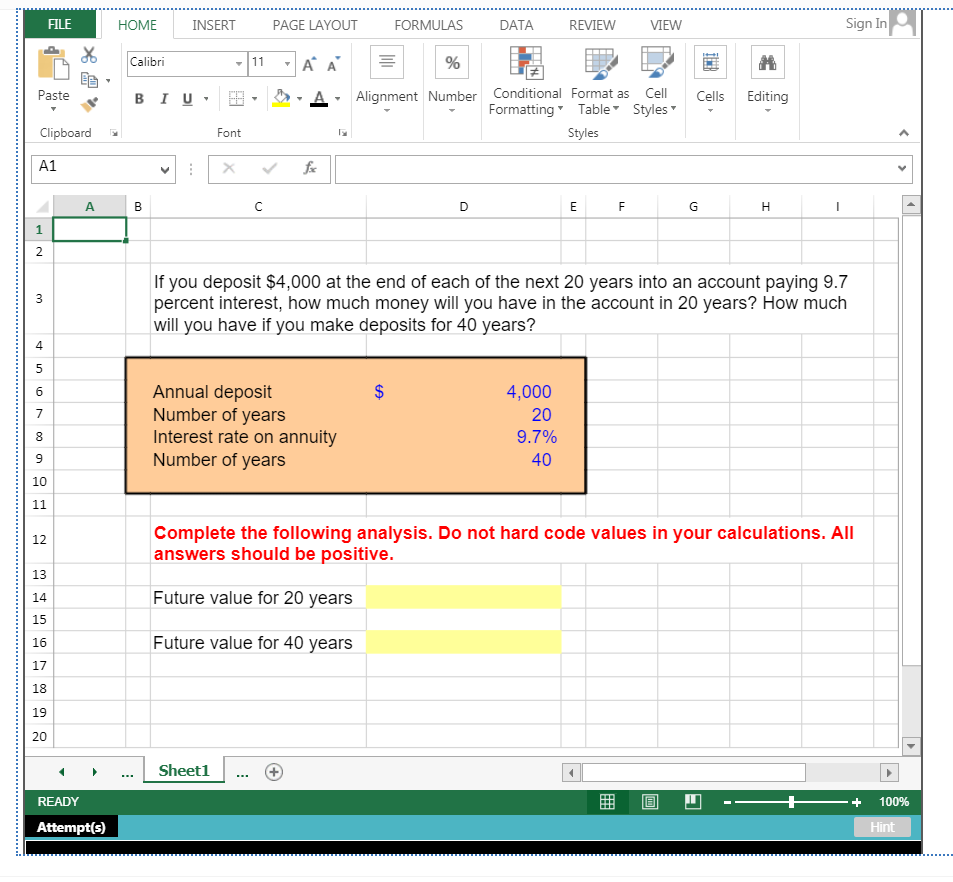 Solved HOMEINSERT PAGE LAYOUT FORMULAS DATA REVIEW VIEW Sign | Chegg.com