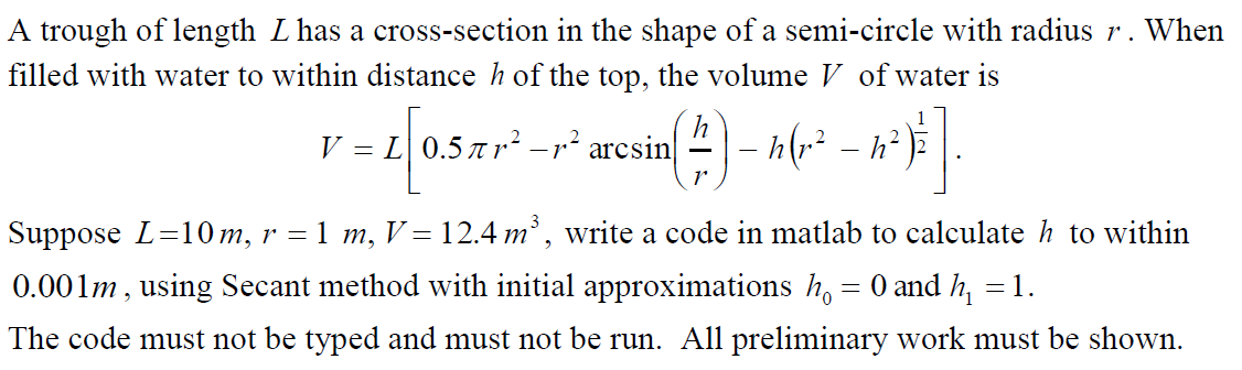 Solved The Code Should Be Handwritten Using Matlab Commands 9003
