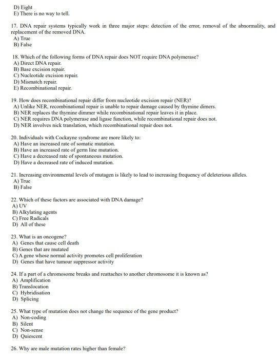 Solved Section A (Multiple Choice) 1. Mutations: A) Are | Chegg.com