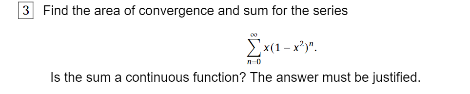 Solved Find the area of convergence and sum for the series | Chegg.com